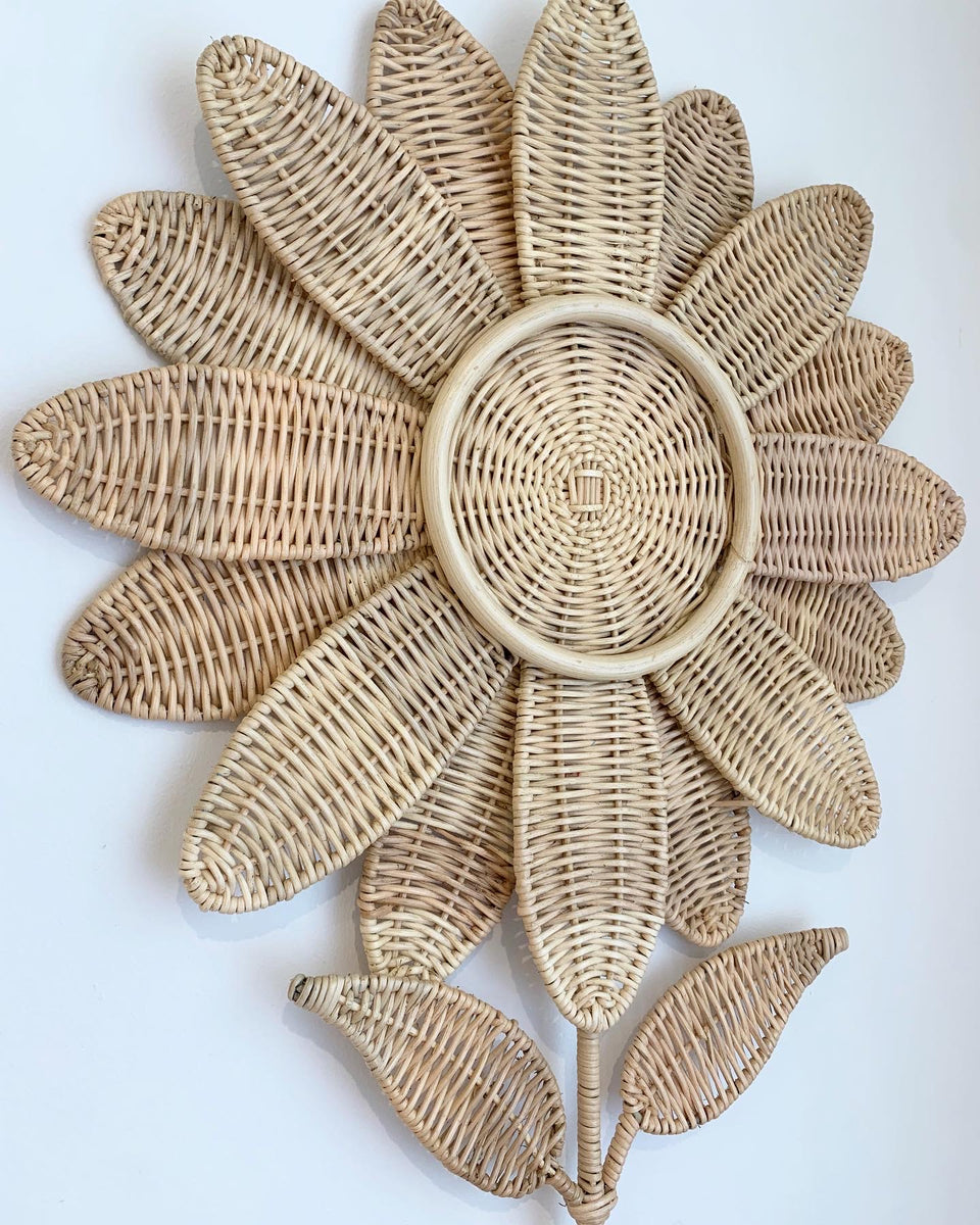 RATTAN SUNFLOWER WALL HANGING – Nest Collective